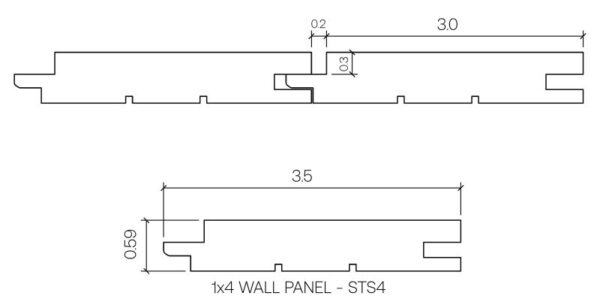 Sauna Spruce Wall Paneling 1x4 STS4 Brushed - Thermory USA