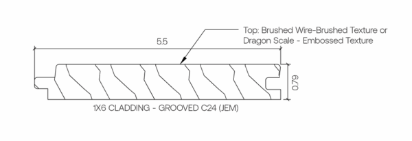 Ignite Spruce Cladding 1x6 C24 Brushed (JEM)