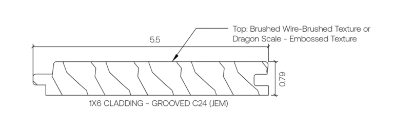 Ignite Spruce Cladding 1x6 C24 Brushed (JEM)