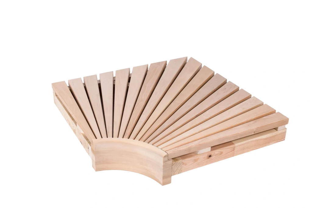 Sauna Natural Alder Corner Bench Module - Thermory USA